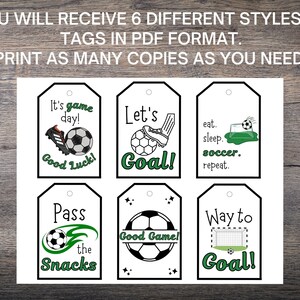 Soccer Treat Tags: Good Luck Team Snacks (PDF Download) - Etsy