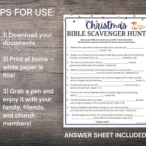 Christmas Bible Scavenger Hunt Game: Church Party (digital Download) - Etsy