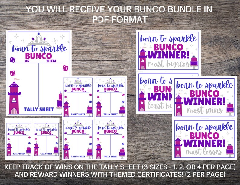 Princess Bunco Party MEGA Bundle: Printable Scorecards, Tally Sheets ...