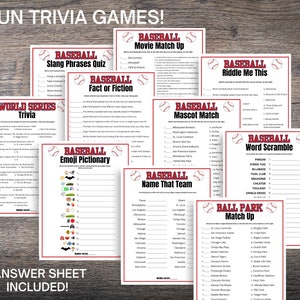 Baseball Party Games Bundle: 30 Printable Baseball-themed Games and ...