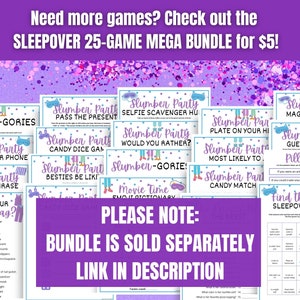 Sleepover Selfie Scavenger Hunt Game: Tween/teen Pajama Party Activity ...