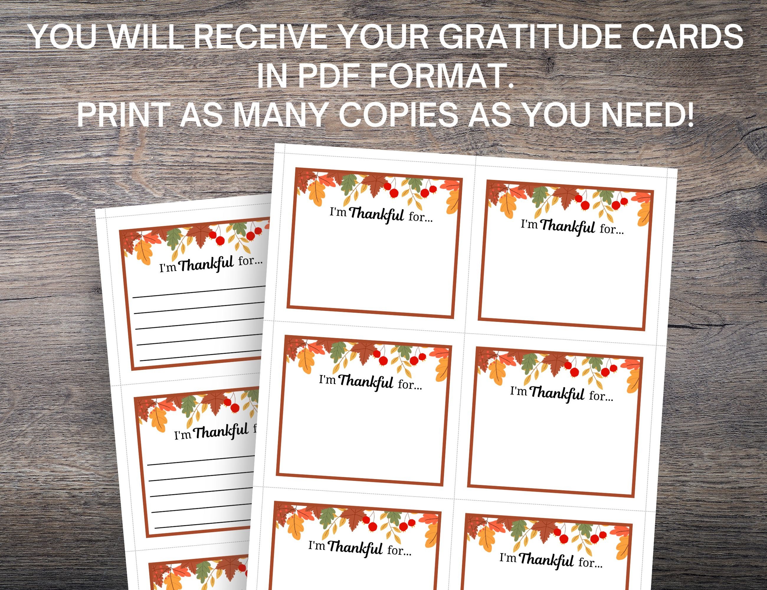 Thanksgiving Gratitude Cards: Table Activity for Kids & Adults (PDF ...