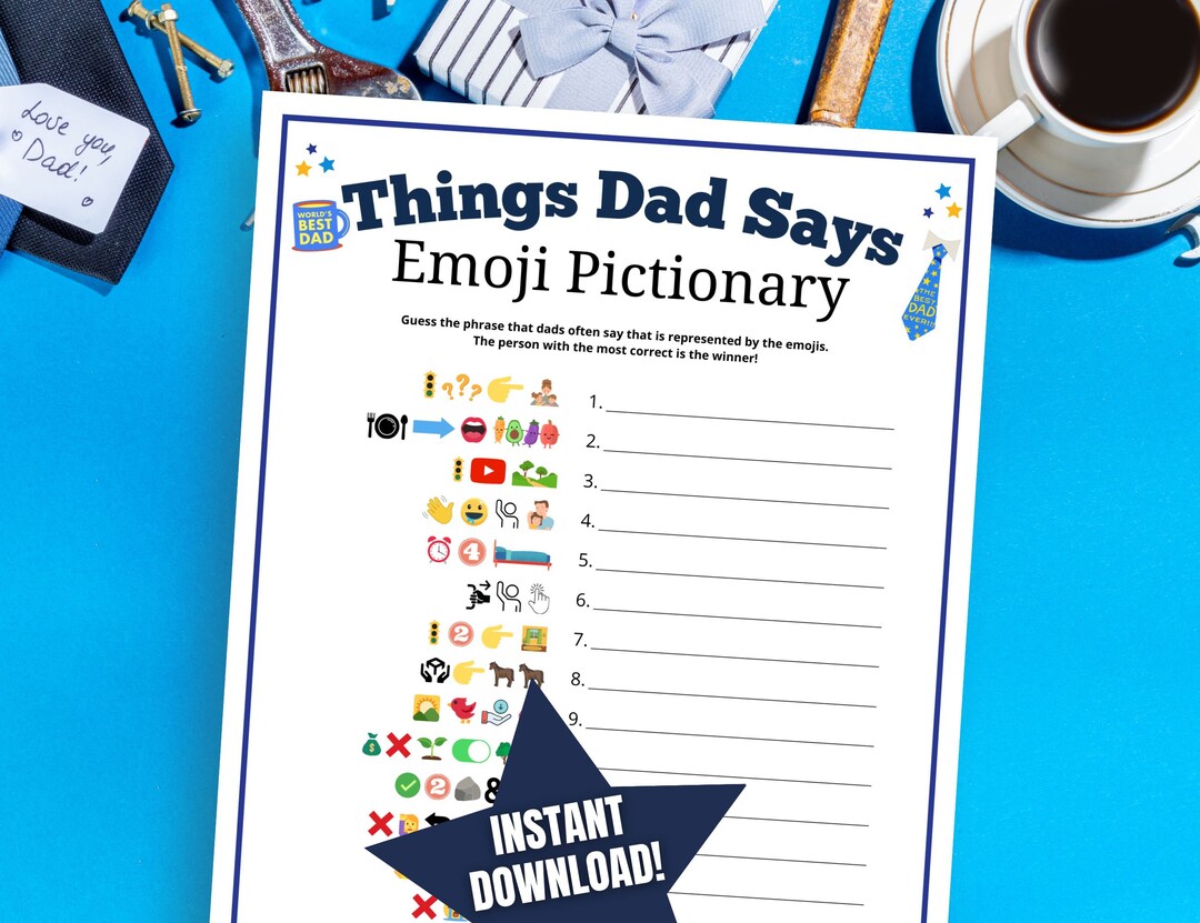 Father's Day Emoji Pictionary Game: Fun Family Activity (digital ...