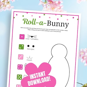 Spring Roll a Bunny Game, Fun Spring Game for Class Party, Classroom ...