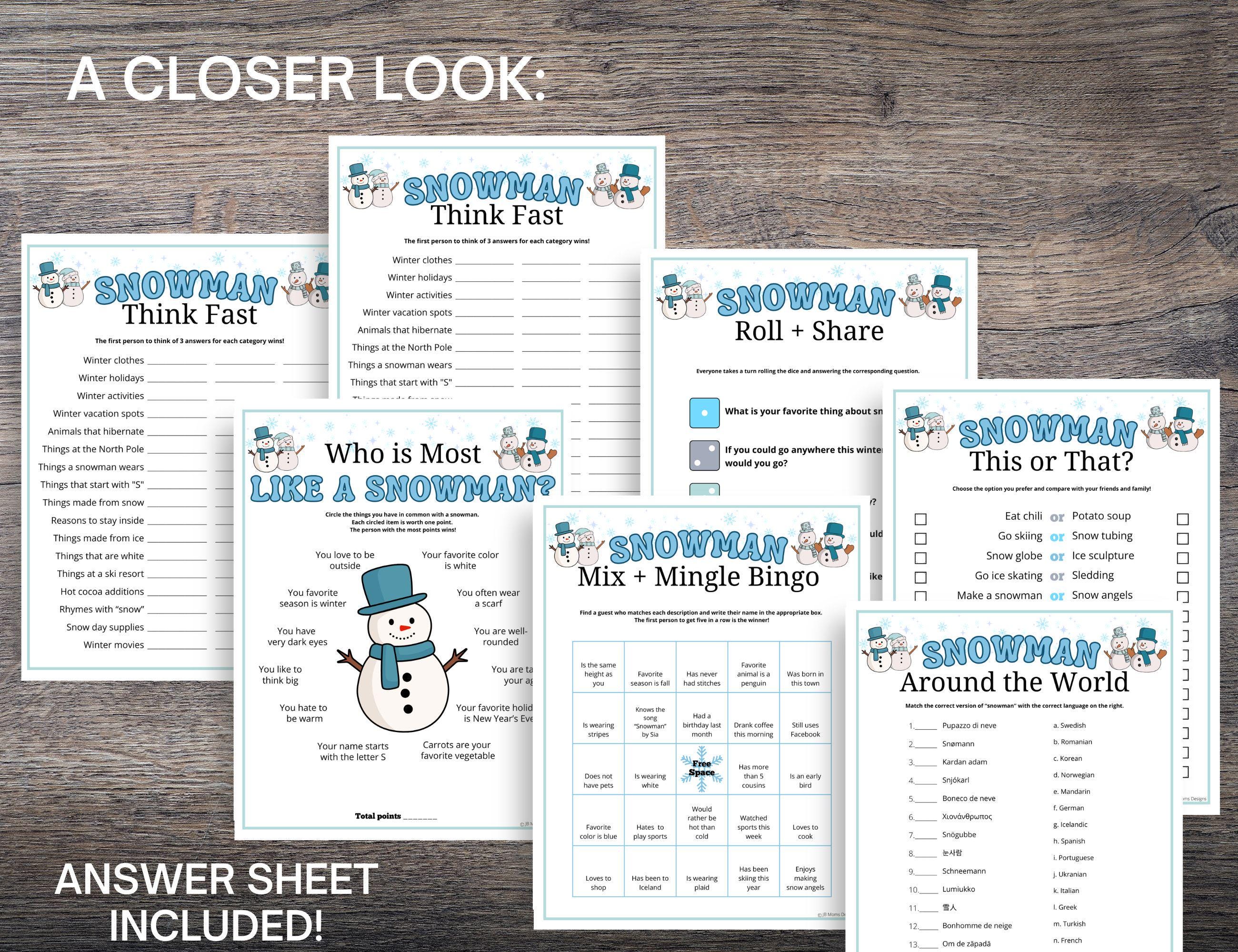Snowman Games MEGA Bundle: 65 Party Games, Activities and Icebreakers ...