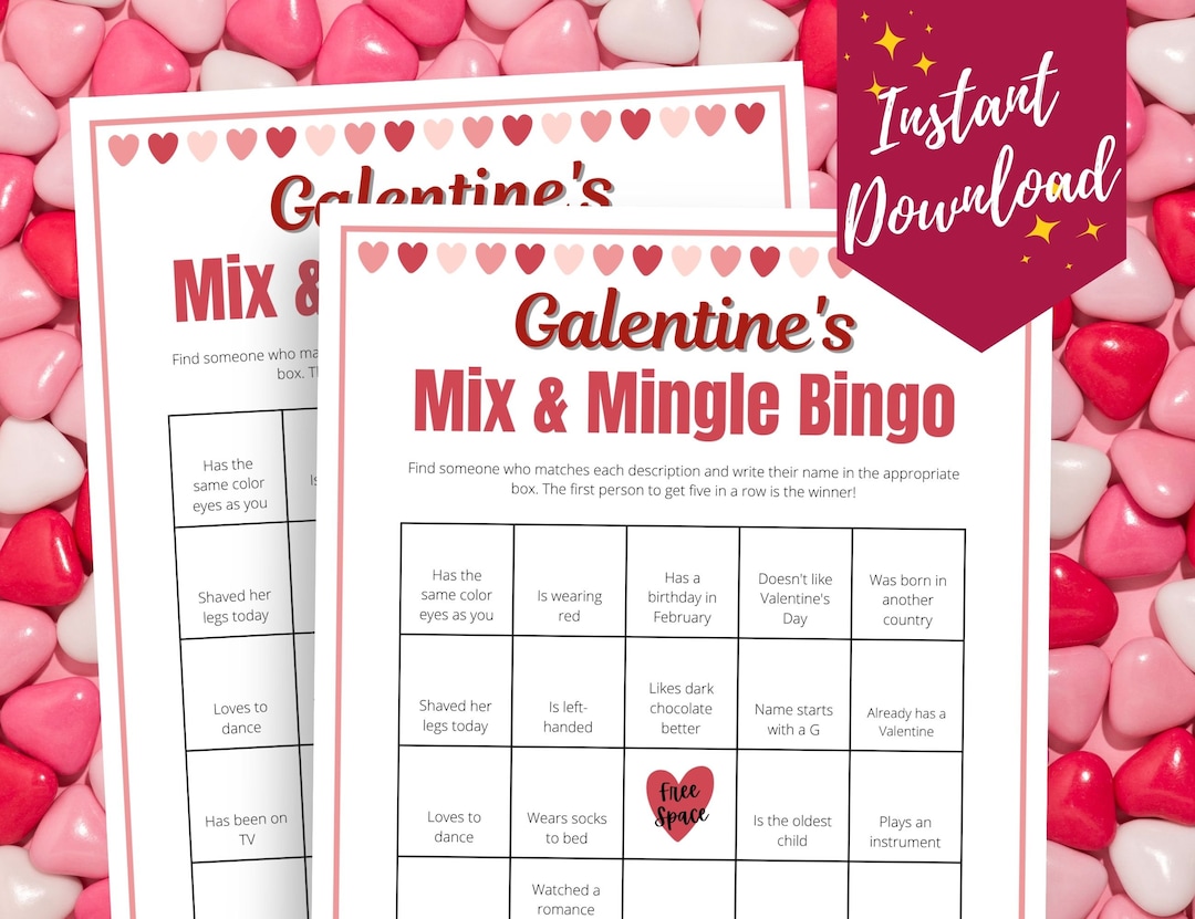 Galentines Mix & Mingle Bingo Game, Galentines Day Party Games for ...