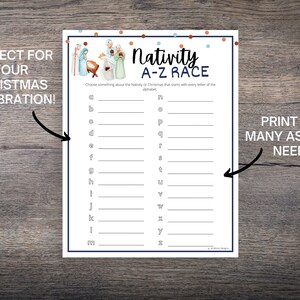 Bible Christmas A to Z Race Printable Game, Christian Christmas Game ...