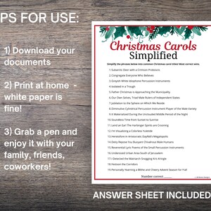 Christmas Carols Game: Challenging Music Trivia Activity (printable PDF ...