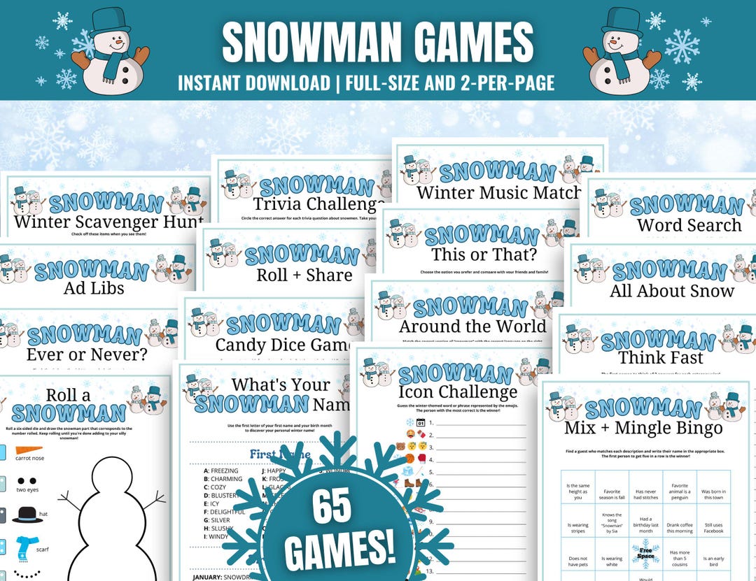 Snowman Games MEGA Bundle: 65 Party Games, Activities and Icebreakers ...