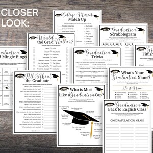 Graduation Party Games Bundle: Class of 2026 Grad Party Activities and ...