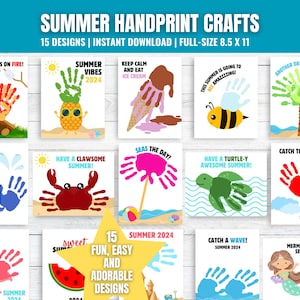Summer Handprint Art Templates: Fun Toddler Activities (printable PDF ...