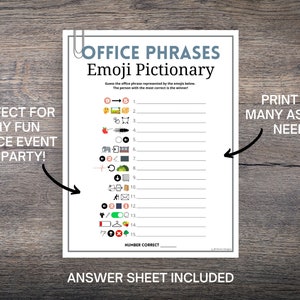 Office Emoji Pictionary Game: Team Building Activity (printable PDF) - Etsy