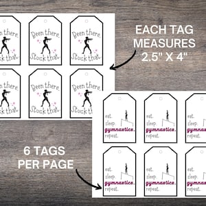 Gymnastics Treat Tags: Team Spirit Goodie Bag Labels (PDF) - Etsy