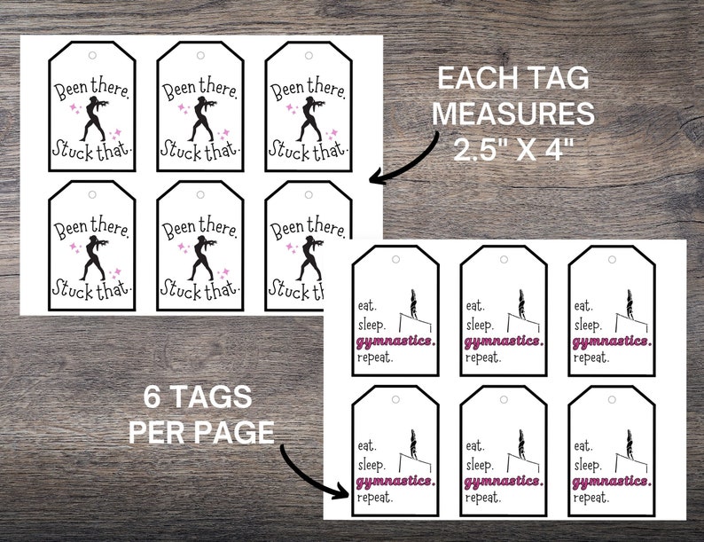 Gymnastics Treat Tags: Team Spirit Goodie Bag Labels (PDF) - Etsy
