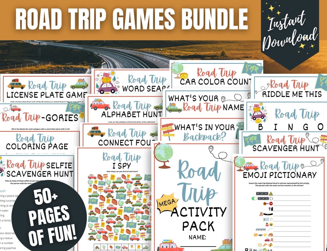 Road Trip MEGA BUNDLE Activity Pack, Fun Summer Travel Activity Kit for ...