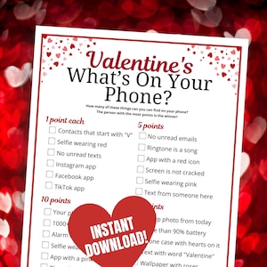 Valentine's 'what's on Your Phone' Game: Fun Party Idea (PDF) - Etsy