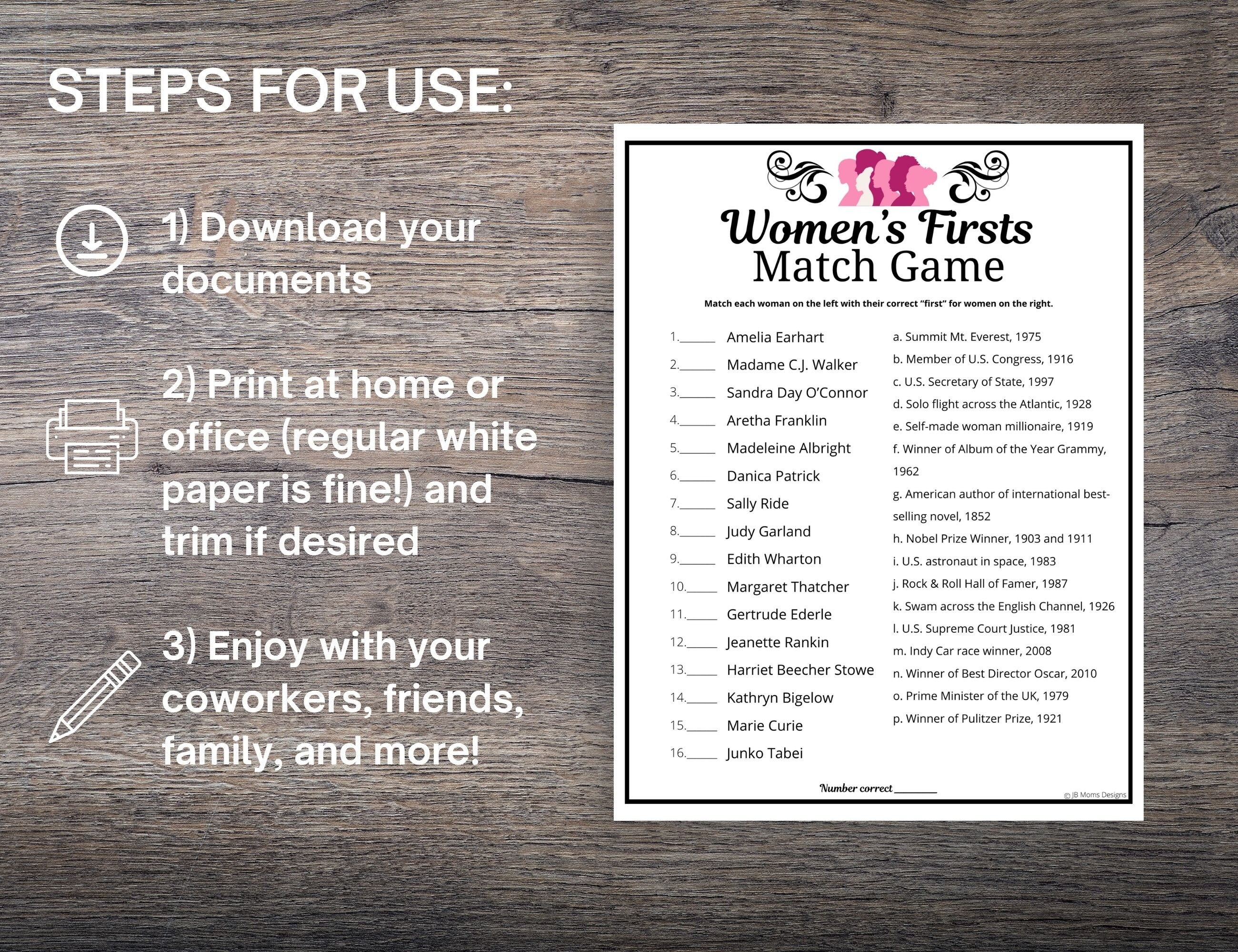 Women's History Month Trivia Games Bundle (PDF) - Etsy