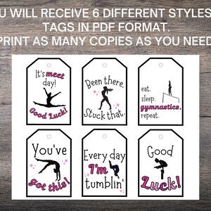 Gymnastics Treat Tags: Team Spirit Goodie Bag Labels (PDF) - Etsy