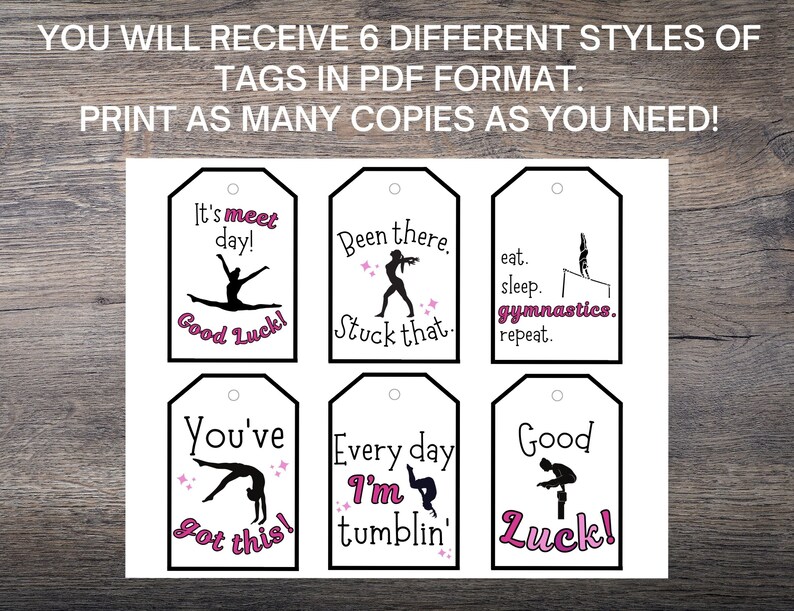 Gymnastics Treat Tags: Team Spirit Goodie Bag Labels (PDF) - Etsy