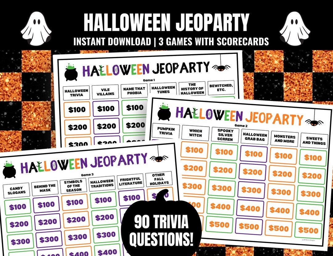 Halloween Jeoparty Game Bundle: Trivia Night (digital Download) - Etsy