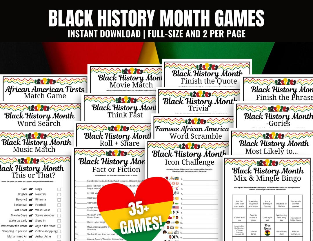 Black History Month Games MEGA Bundle: Trivia, Party Games and ...