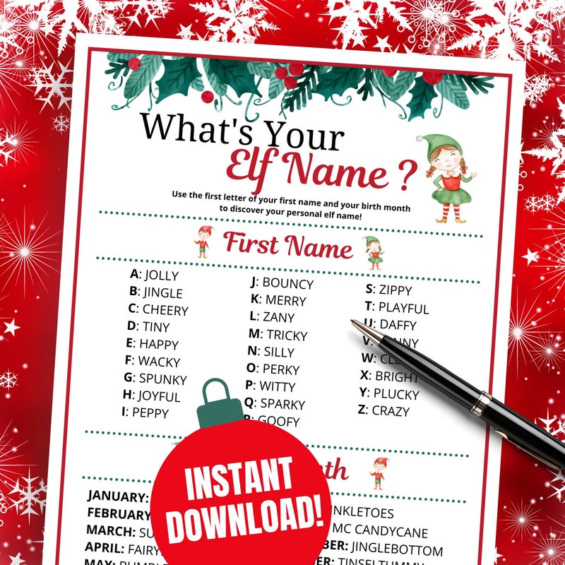 Whats Your Elf Name - Etsy
