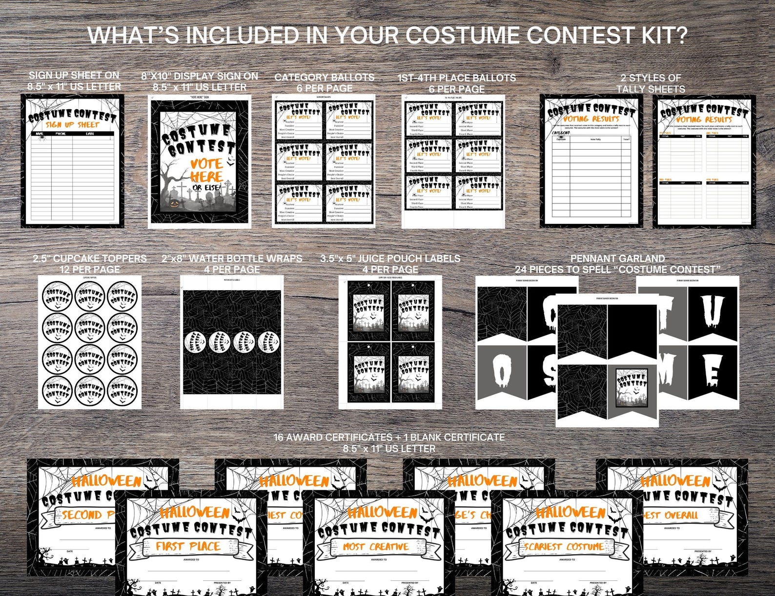 Editable Halloween Costume Contest Kit: Awards, Ballots and More ...
