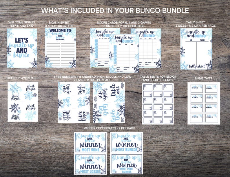 Winter Bunco MEGA Bundle: Printable Scorecards, Tally Sheets, Table ...