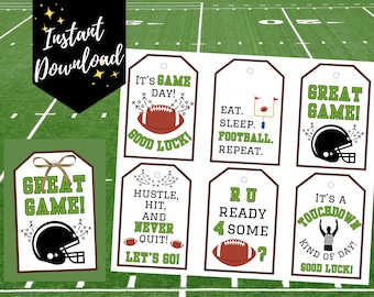 Football Treat Tags, Football Team Snacks Tags, Football Goodie Bag ...