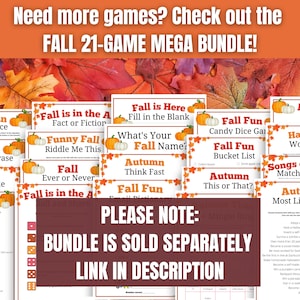 Fall Fill-in-the-blank Game: Printable Autumn Activity (PDF Download ...
