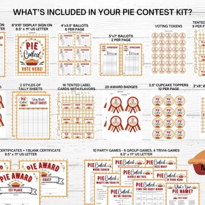 Pie Contest Kit: Printable Voting Ballots, Awards, Ribbons, Games and ...
