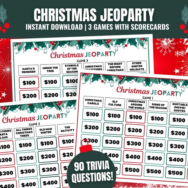 Jeopardy Christmas Game - Etsy