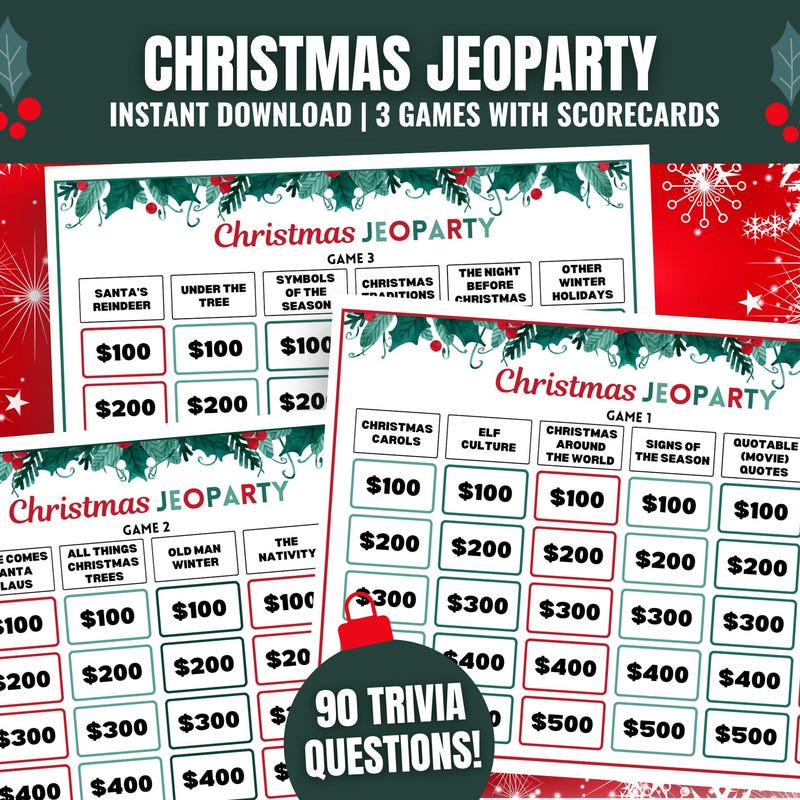 Christmas Jeapordy - Etsy