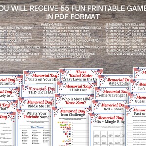 Memorial Day Games MEGA Bundle: 50+ Printable Activities and ...