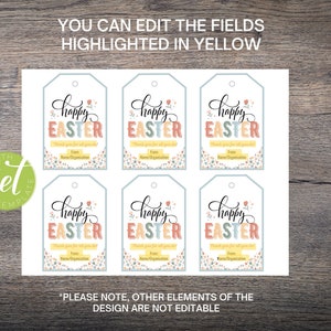 Happy Easter Gift Tag, Cute Easter Gift Tag, Easter Basket Tag ...