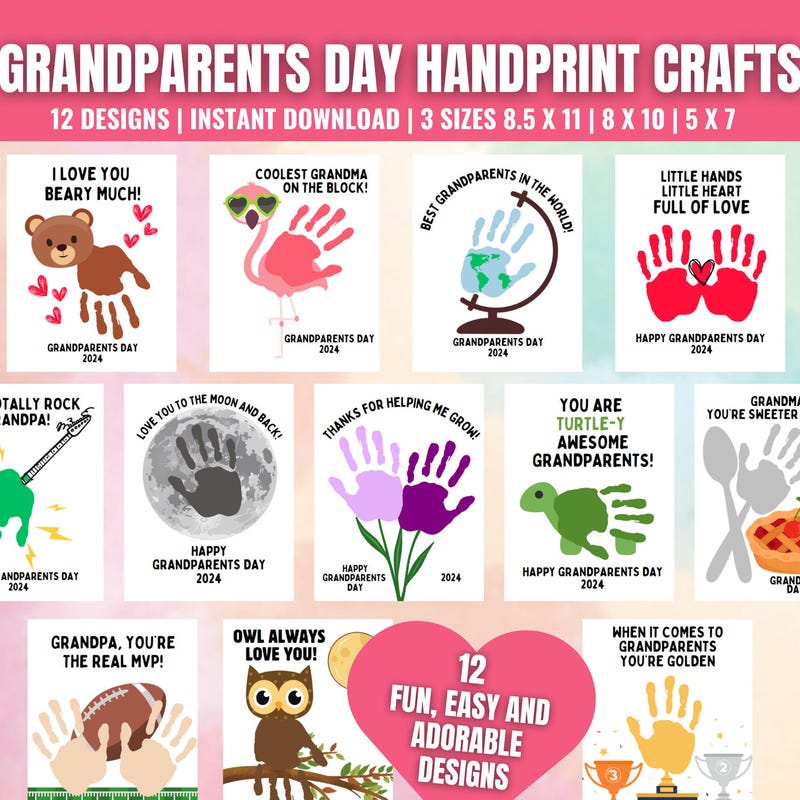 Grandparents Day Handprint Craft - Etsy