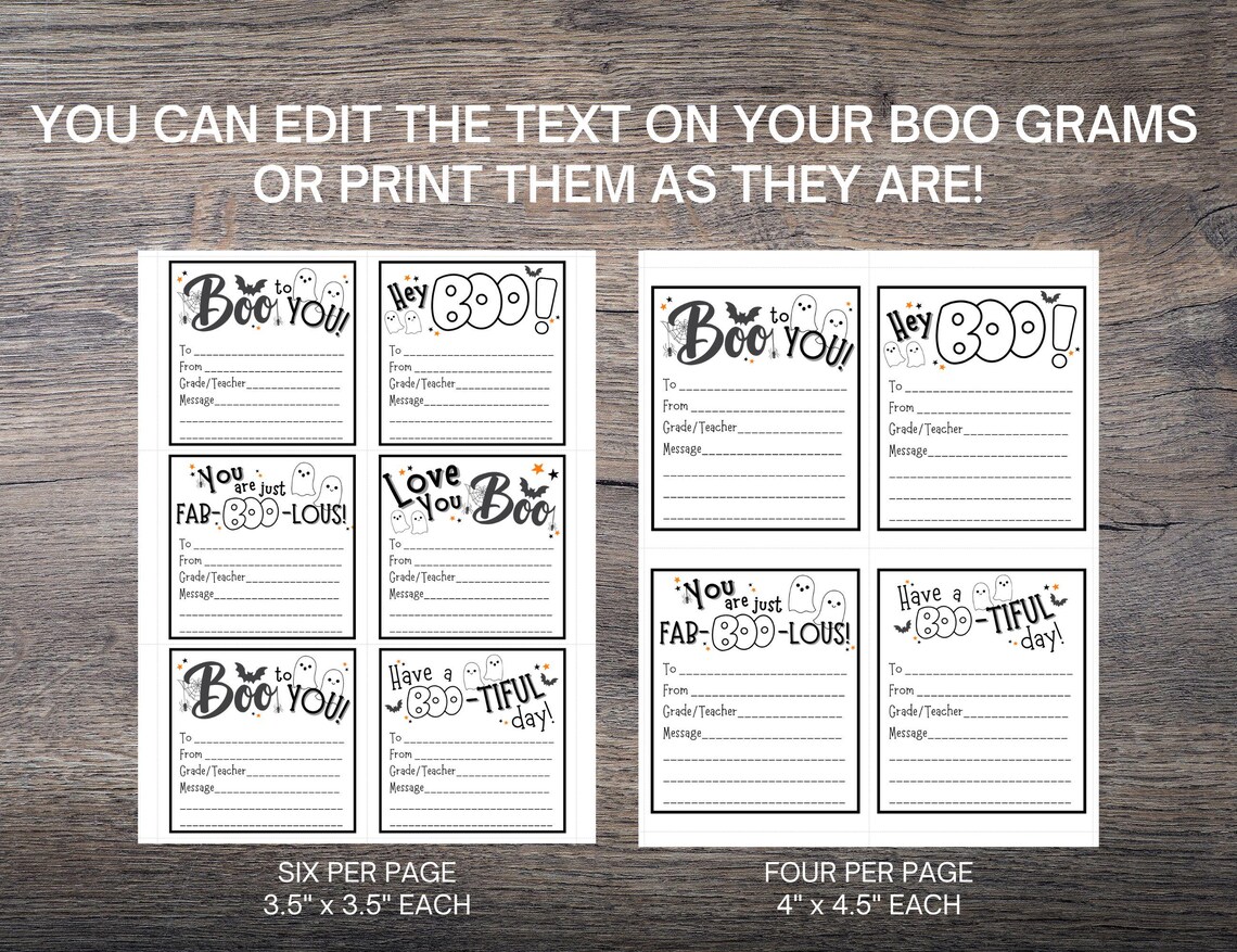Editable Halloween Boo Grams Fundraiser Kit: Printable Flyers ...