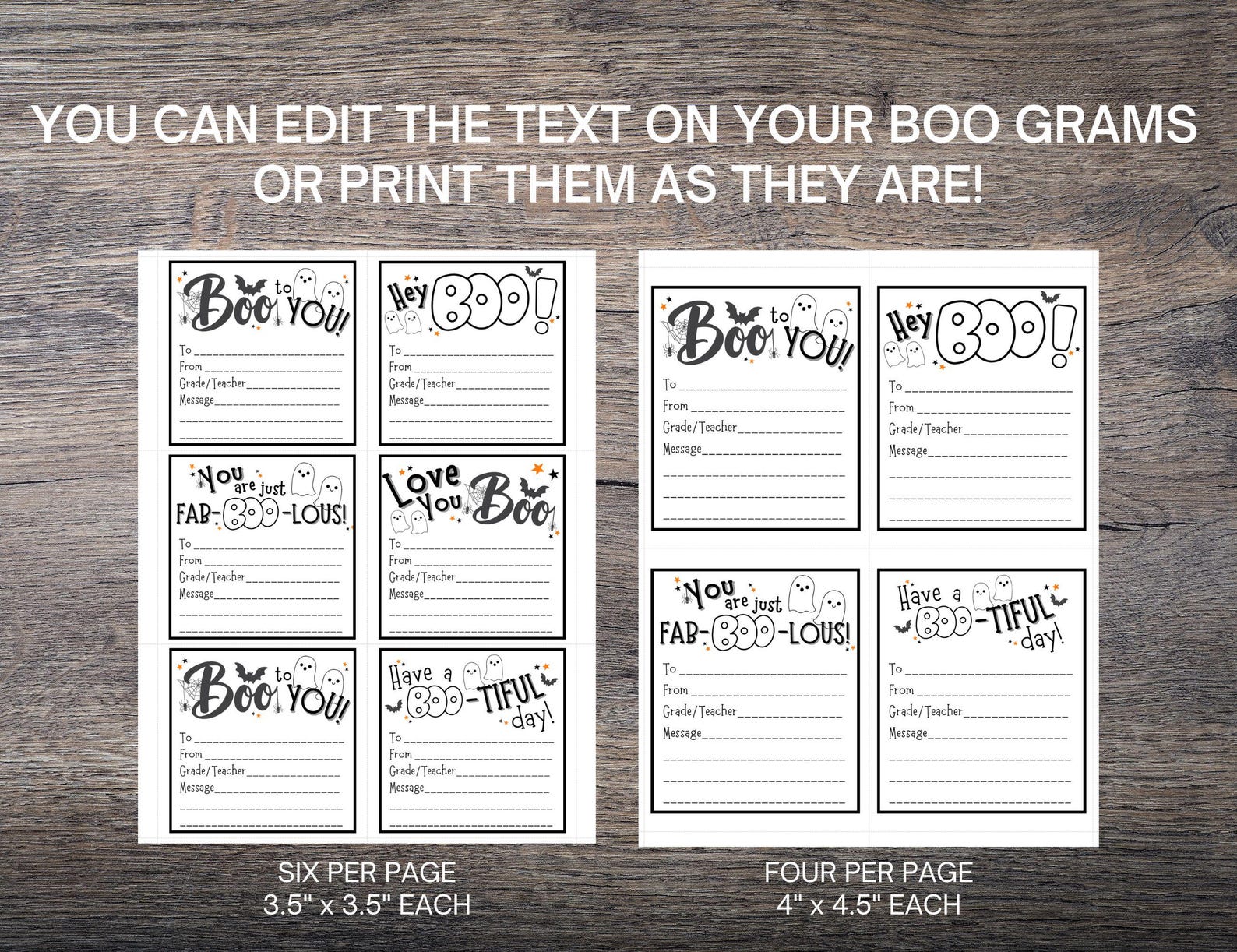 Editable Halloween Boo Grams Fundraiser Kit: Printable Flyers ...