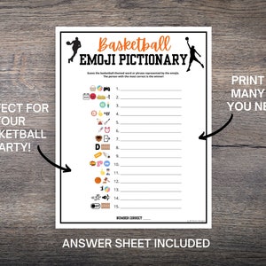 Basketball Emoji Pictionary Game: Team Party Activity (digital Download ...