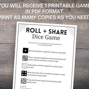 Roll and Share Icebreaker Game: Printable Table Talk Activity (digital ...