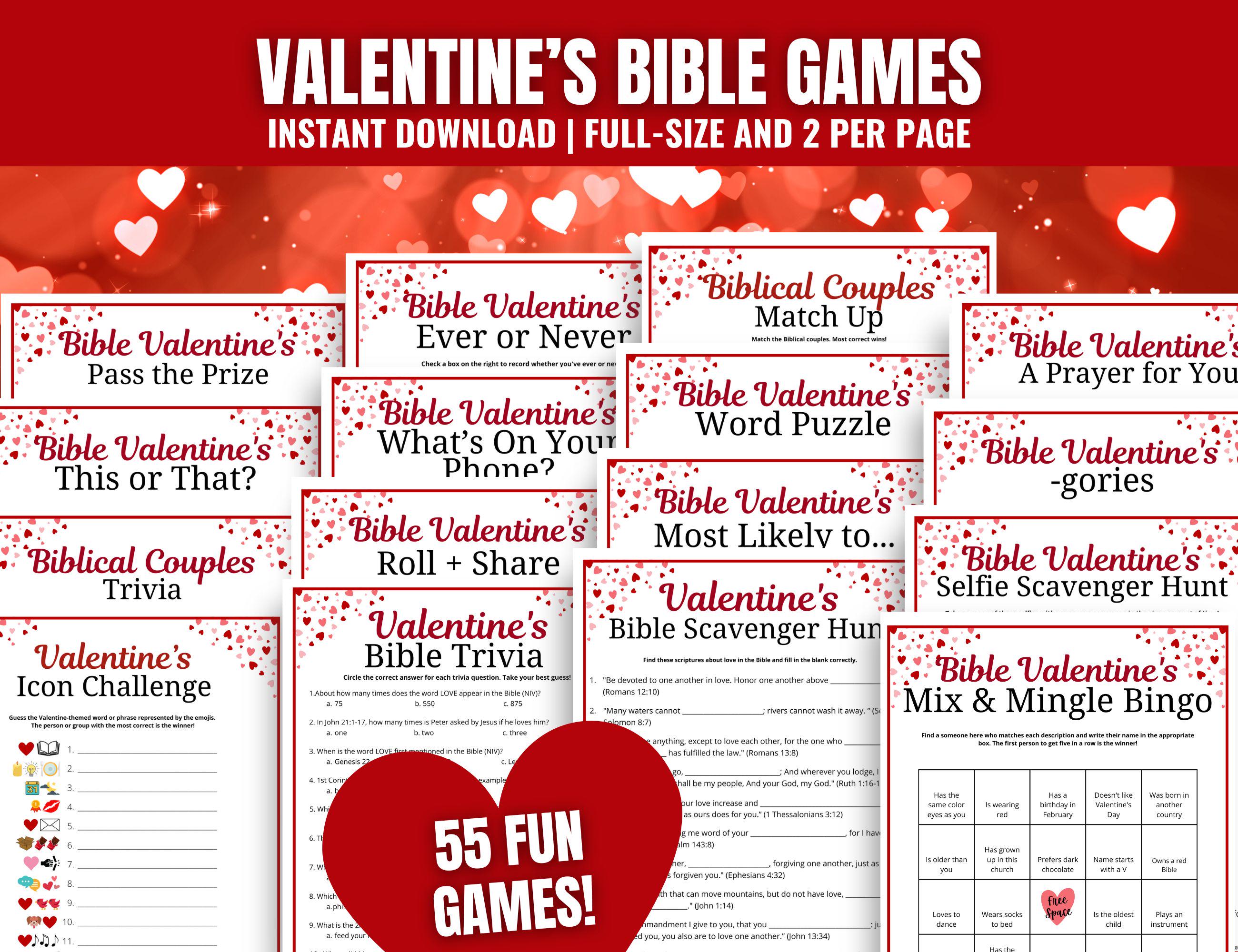 Valentine's Bible Games BUNDLE: Church Youth Group Games and Activities ...