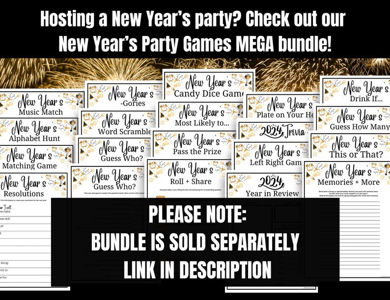 New Year's Eve 5-second Game: Fun Party Activity (printable PDF) - Etsy