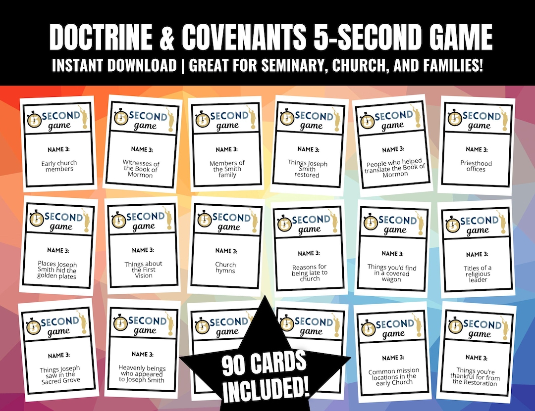 Doctrine and Covenants 5-second Game: LDS Youth Seminary Activity ...