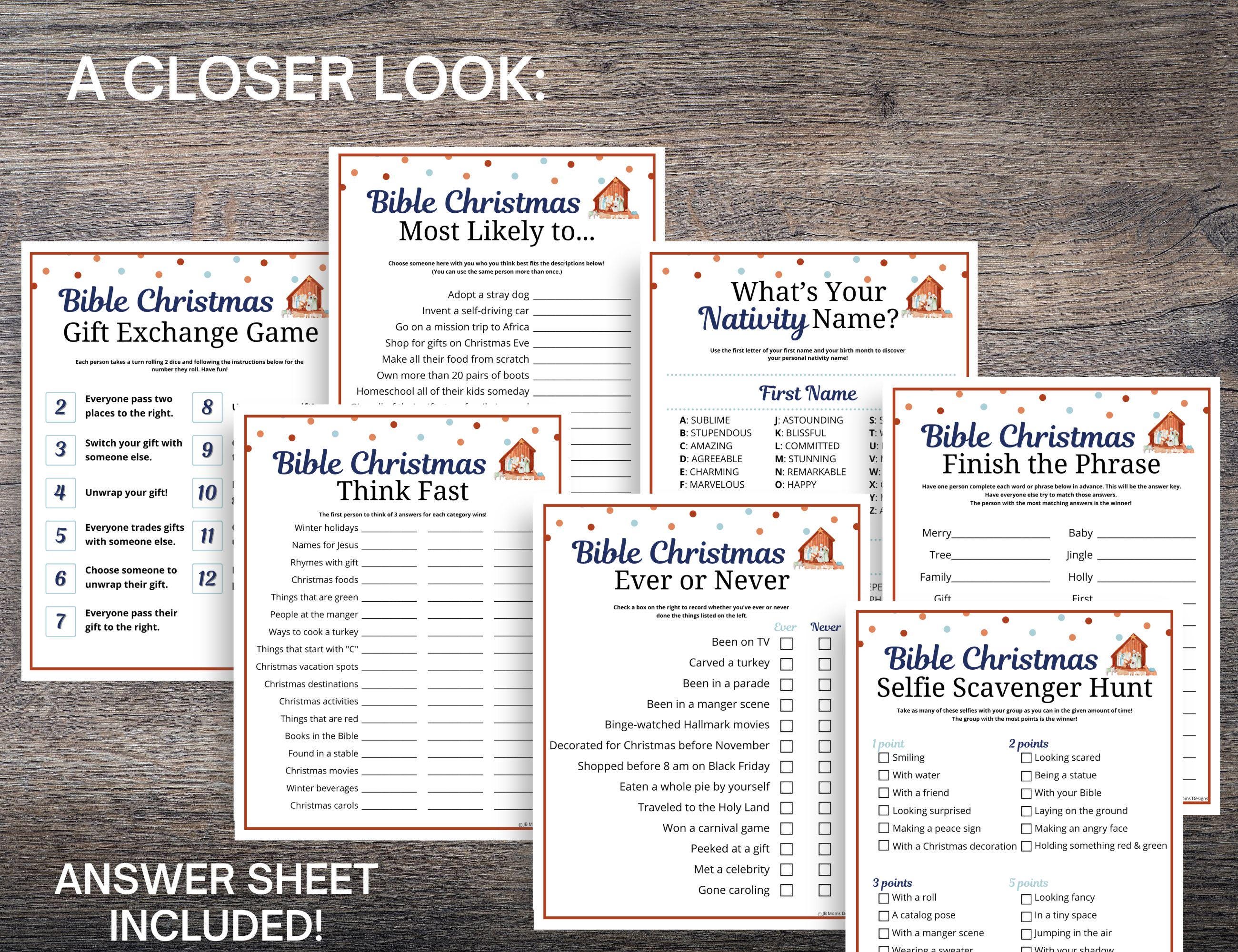 Bible Christmas Games MEGA Bundle: Nativity Party Activities and ...