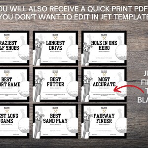 Editable Golf Award Certificates: End of Season Team Awards (digital ...