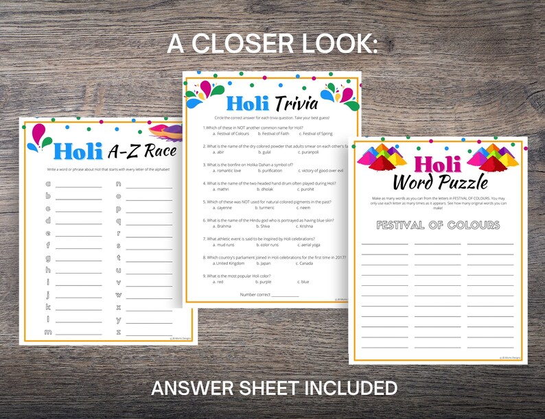 Holi 12-game MEGA BUNDLE Fun Holi Activities for Holi - Etsy