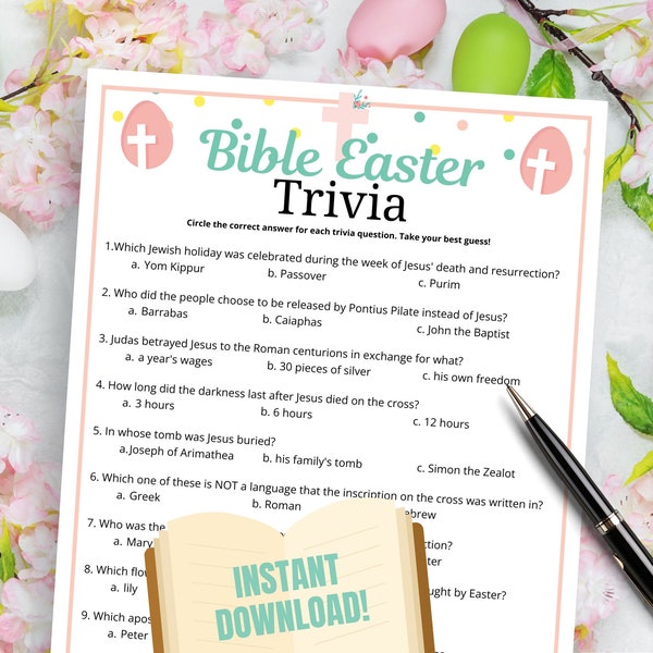 Easter Trivia Cards - Etsy