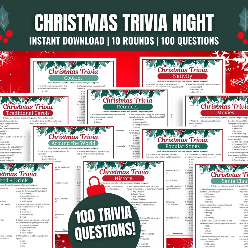 Christmas Trivia for Work - Etsy