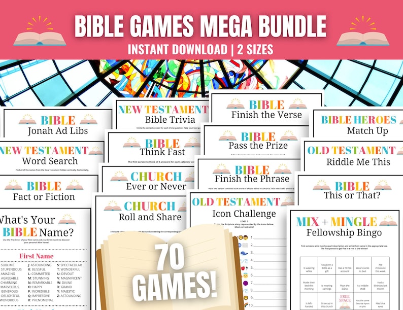 Bible Games Bundle: 70 Christian Activities (digital Download) - Etsy