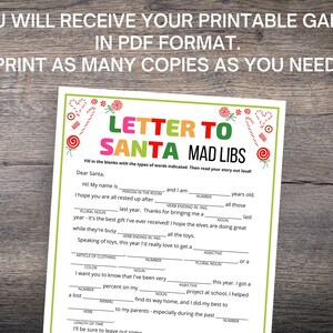 Christmas Mad Libs Game: Fun Holiday Party Activity (digital Download ...